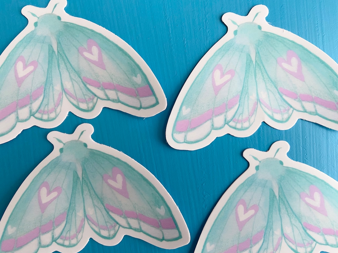 Trans Love Moth Sticker LGBTQ Sticker Pack Queer Love Bug Valentine ...