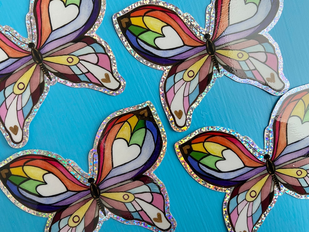 Inclusive Pride Love Butterfly Sticker LGBTQIA+ Sticker Pack Queer Love ...