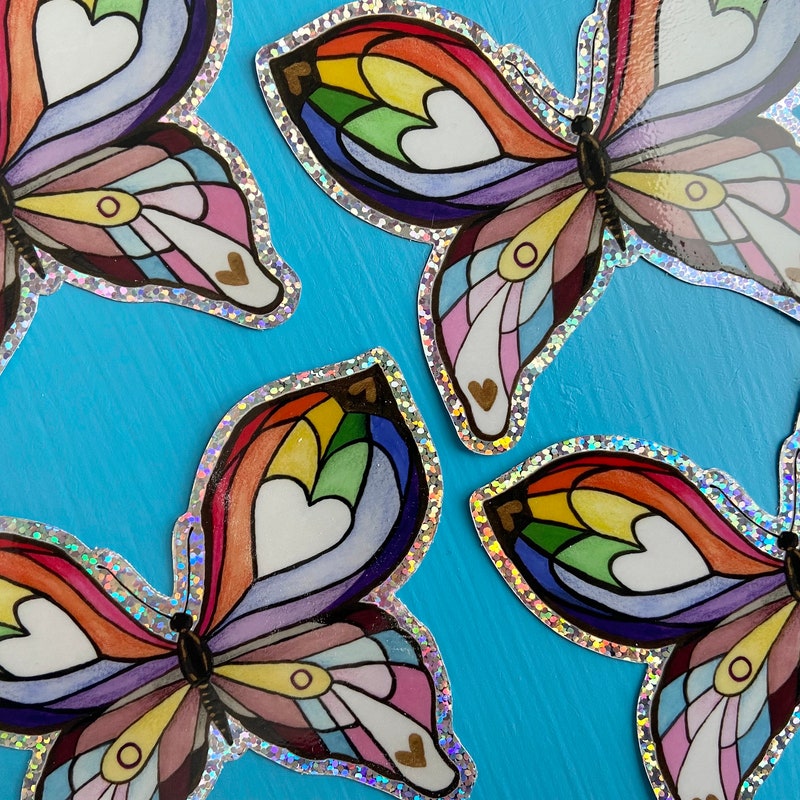 Rainbow Butterfly Flag - Etsy