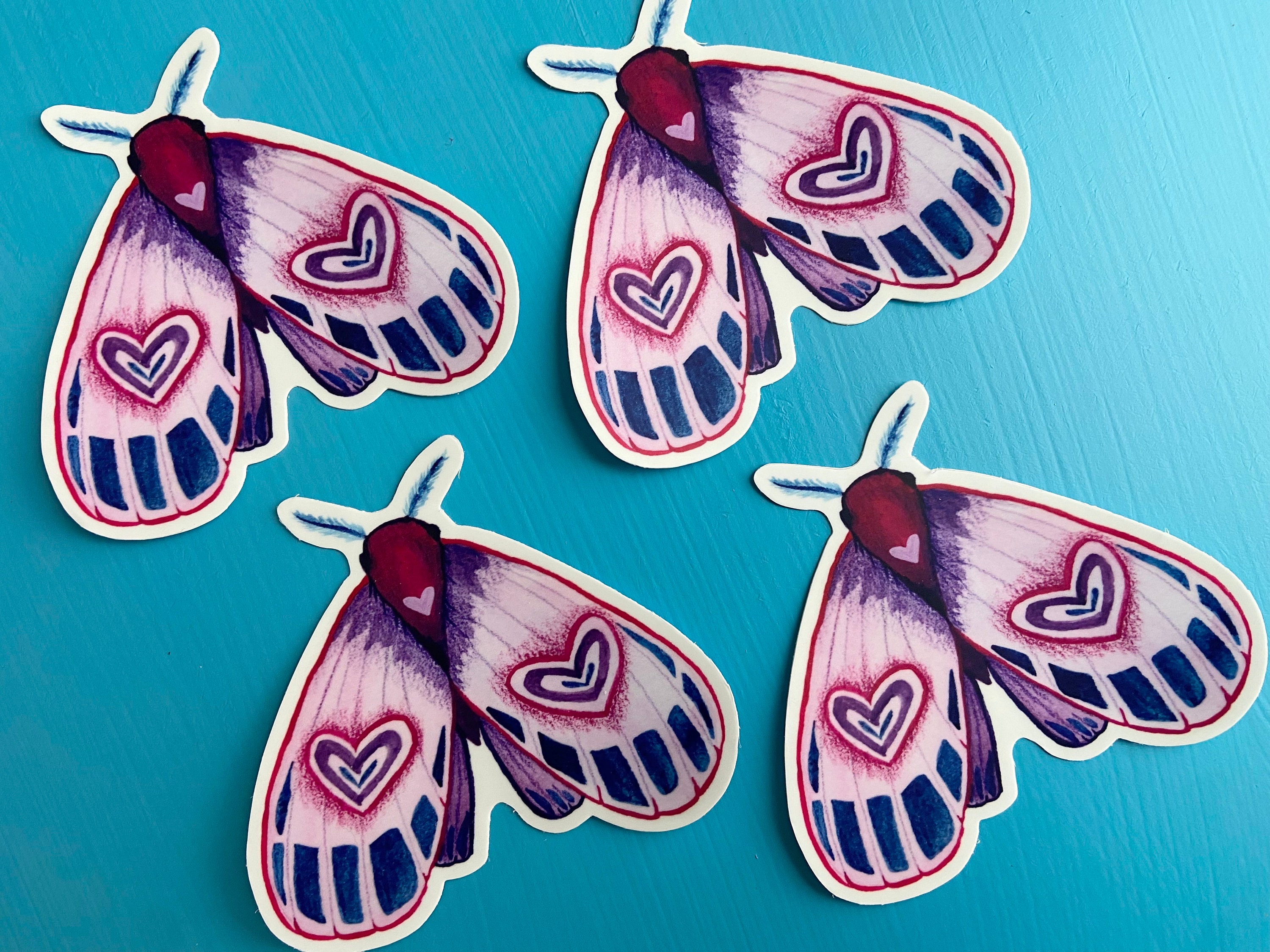 Bisexual Pride Flag Love Moth Sticker LGBTQ Wedding Favor Queer Love ...