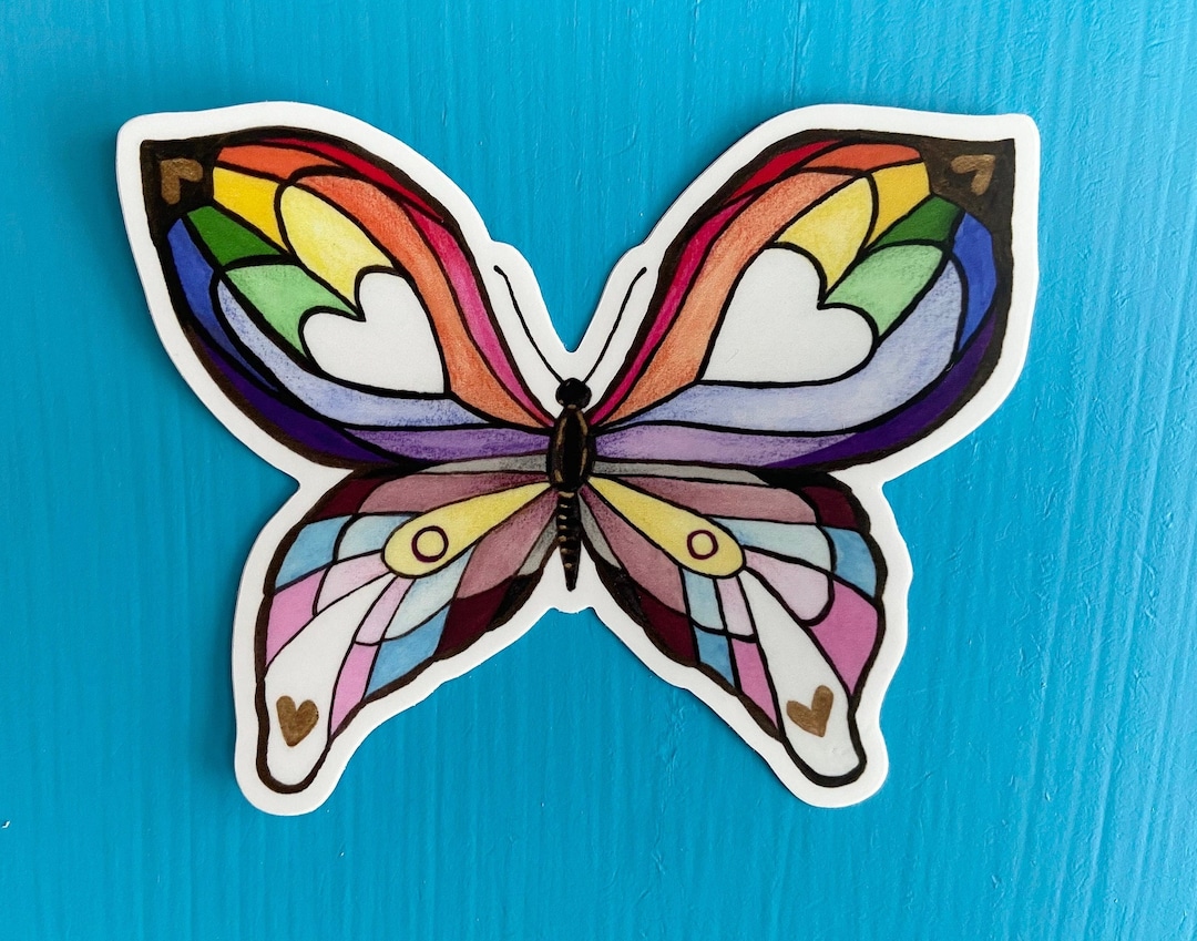 Inclusive Pride Love Butterfly Sticker LGBTQIA+ Mini Sticker Pack Queer ...
