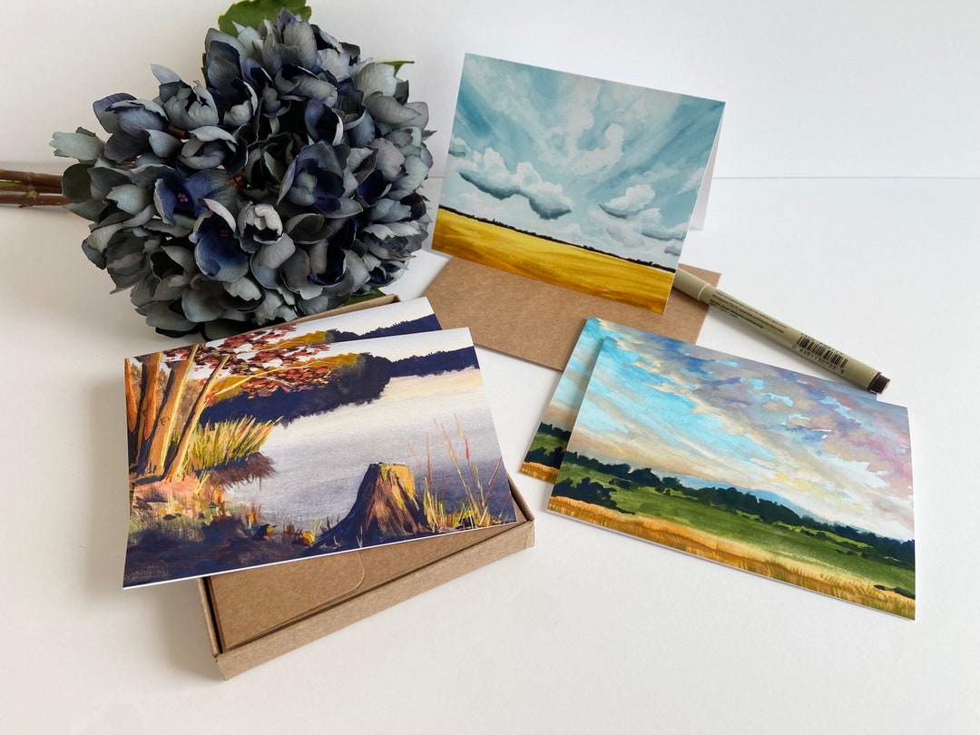 Assorted Landscape Note Card Set Blank All Occasion Greeting Card ...