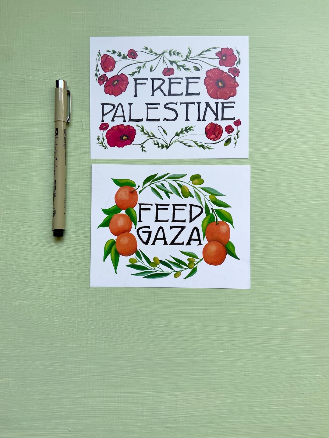 Free Palestine Feed Gaza Postcard Set of Ten Progressive Social Justice ...