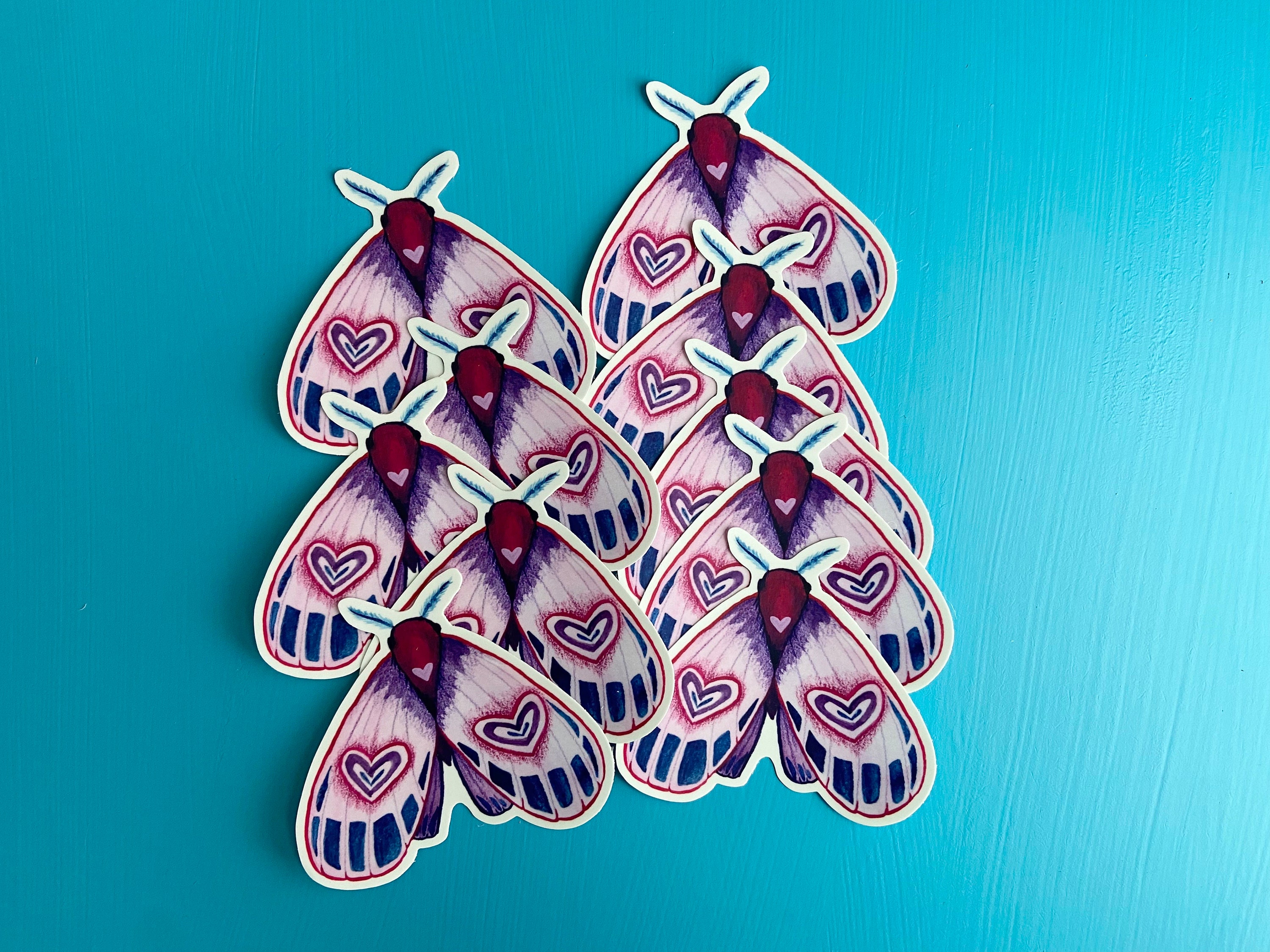 Bisexual Pride Flag Love Moth Sticker LGBTQ Wedding Favor Queer Love ...