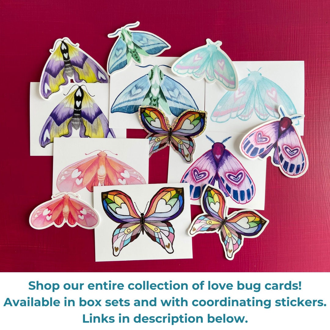 Gay Love Moth Sticker Gay Sticker Pack Queer Love Bug Wedding Gift ...