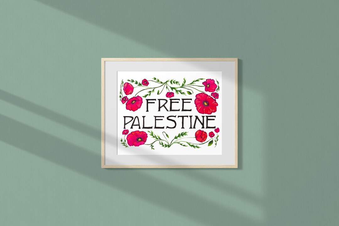 Free Palestine Wall Art Print Poppy Floral Decor Progressive Home ...