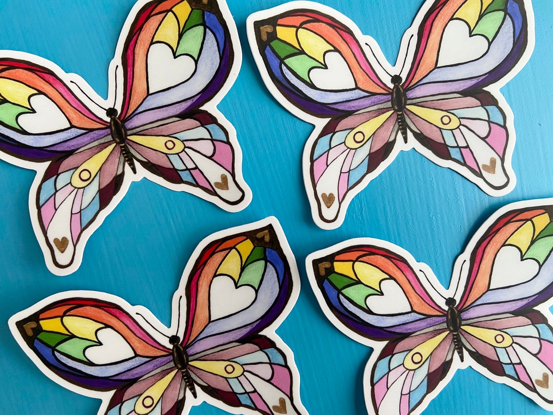 Inclusive Pride Love Butterfly Sticker LGBTQIA+ Sticker Pack Queer Love ...