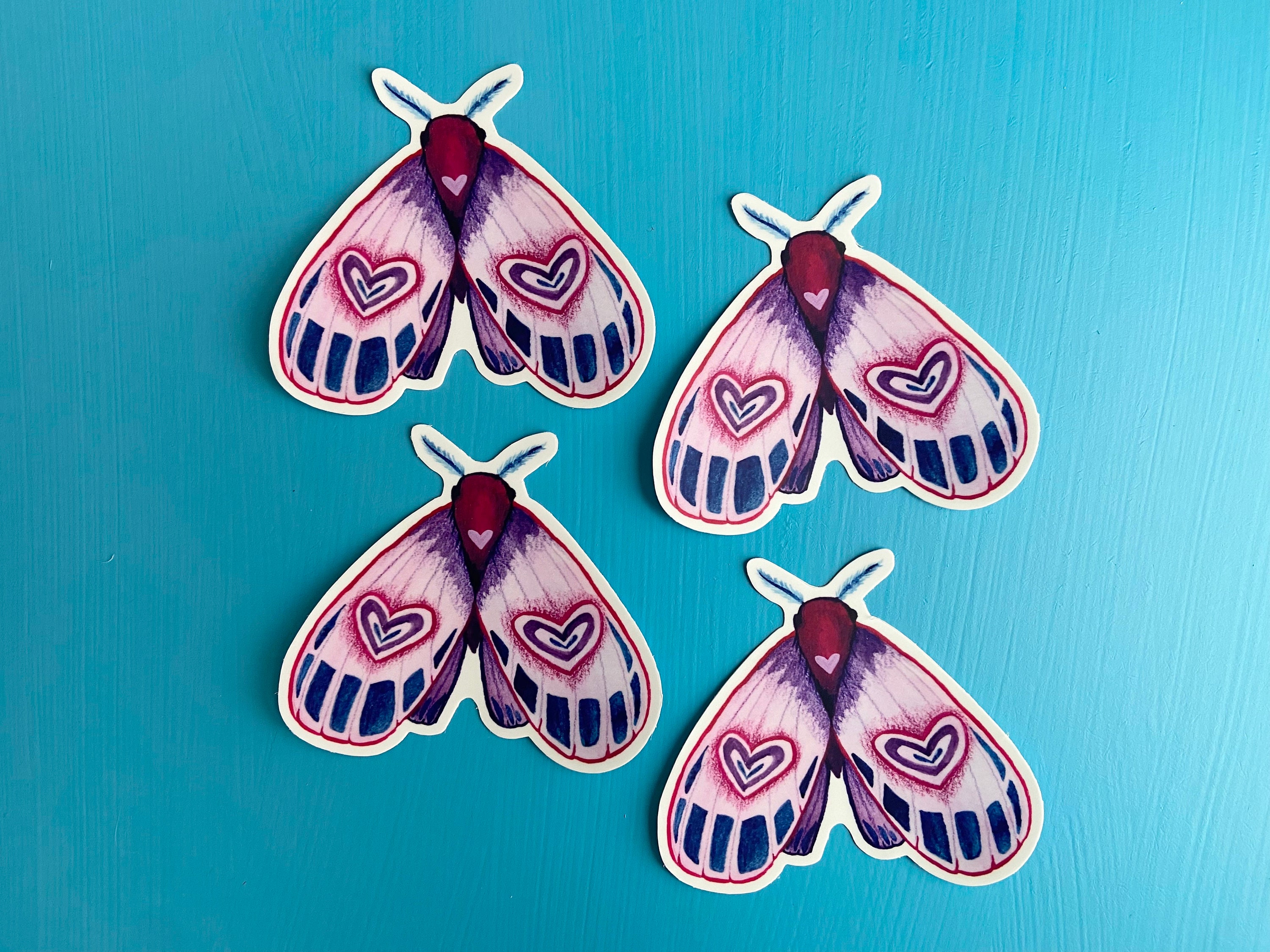 Bisexual Pride Flag Love Moth Sticker LGBTQ Wedding Favor Queer Love ...