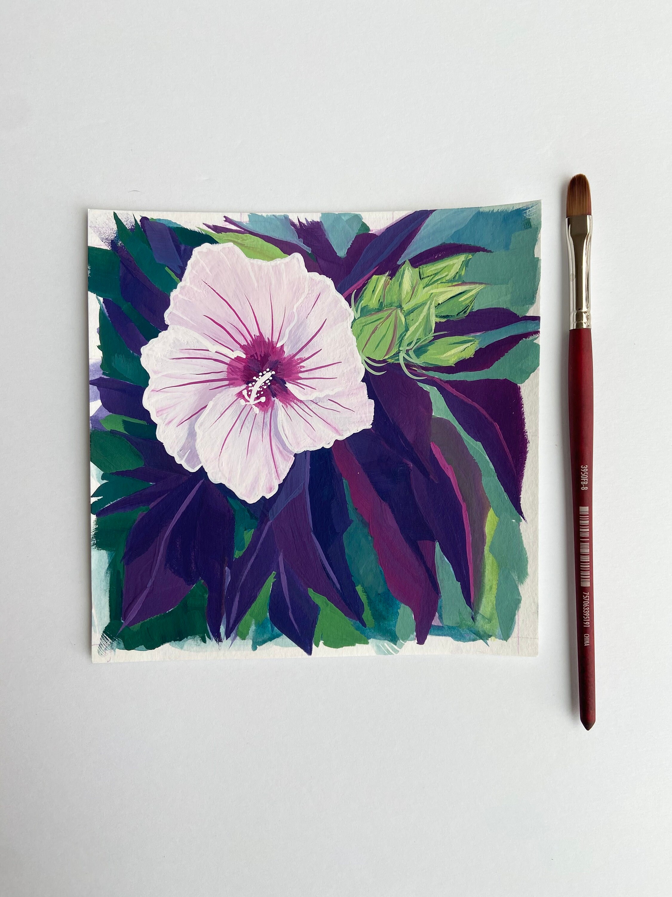 Original Floral Artwork Living Room Wall Art Gouache Painting - Etsy