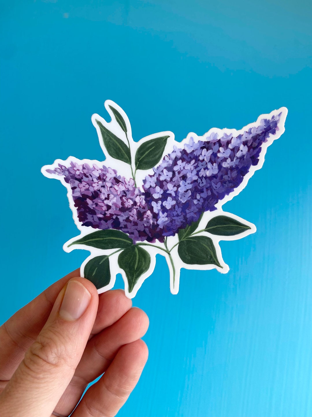 Purple Lilac Flower Mini Sticker Pack Cute Floral Vinyl Decal Water ...