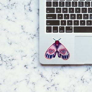 Bisexual Pride Flag Love Moth Sticker LGBTQ Wedding Favor Queer Love ...