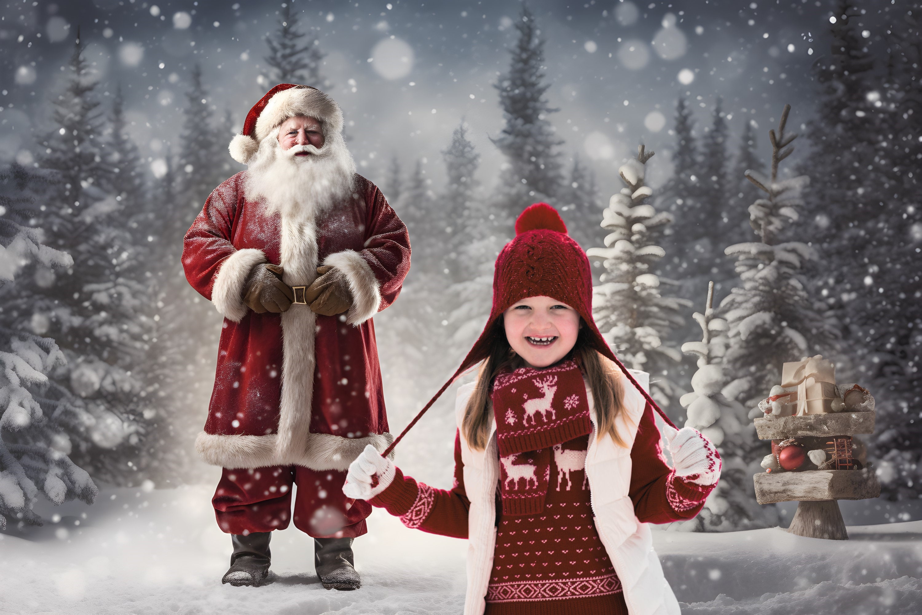 Santa Claus Digital Backdrop, Christmas Santa, Digital Photography ...