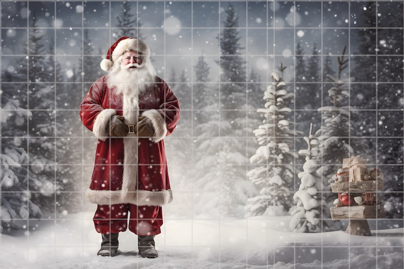 Santa Claus Digital Backdrop, Christmas Santa, Digital Photography ...