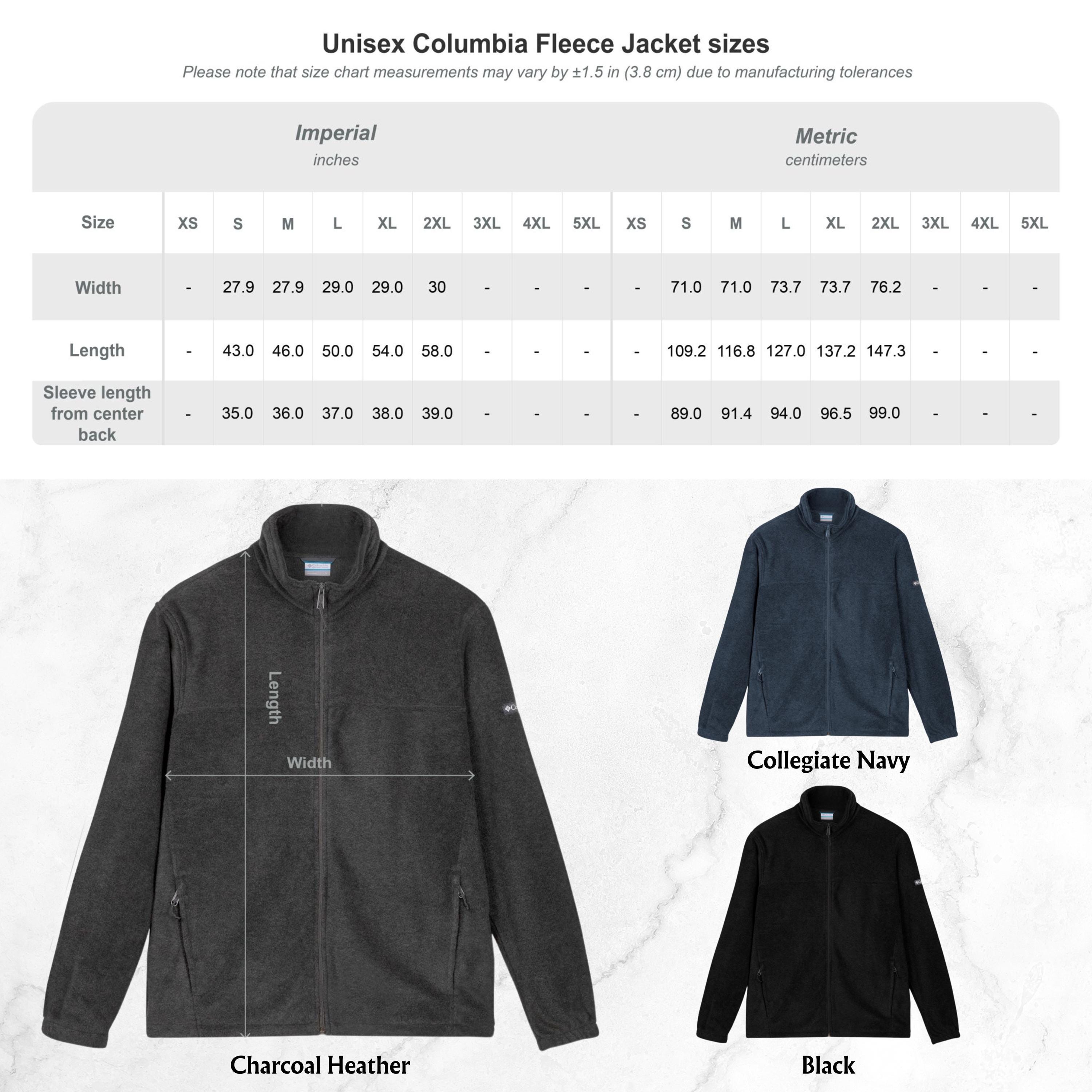 Custom Embroidered Columbia Jacket Personalized Zip up With Logo or ...