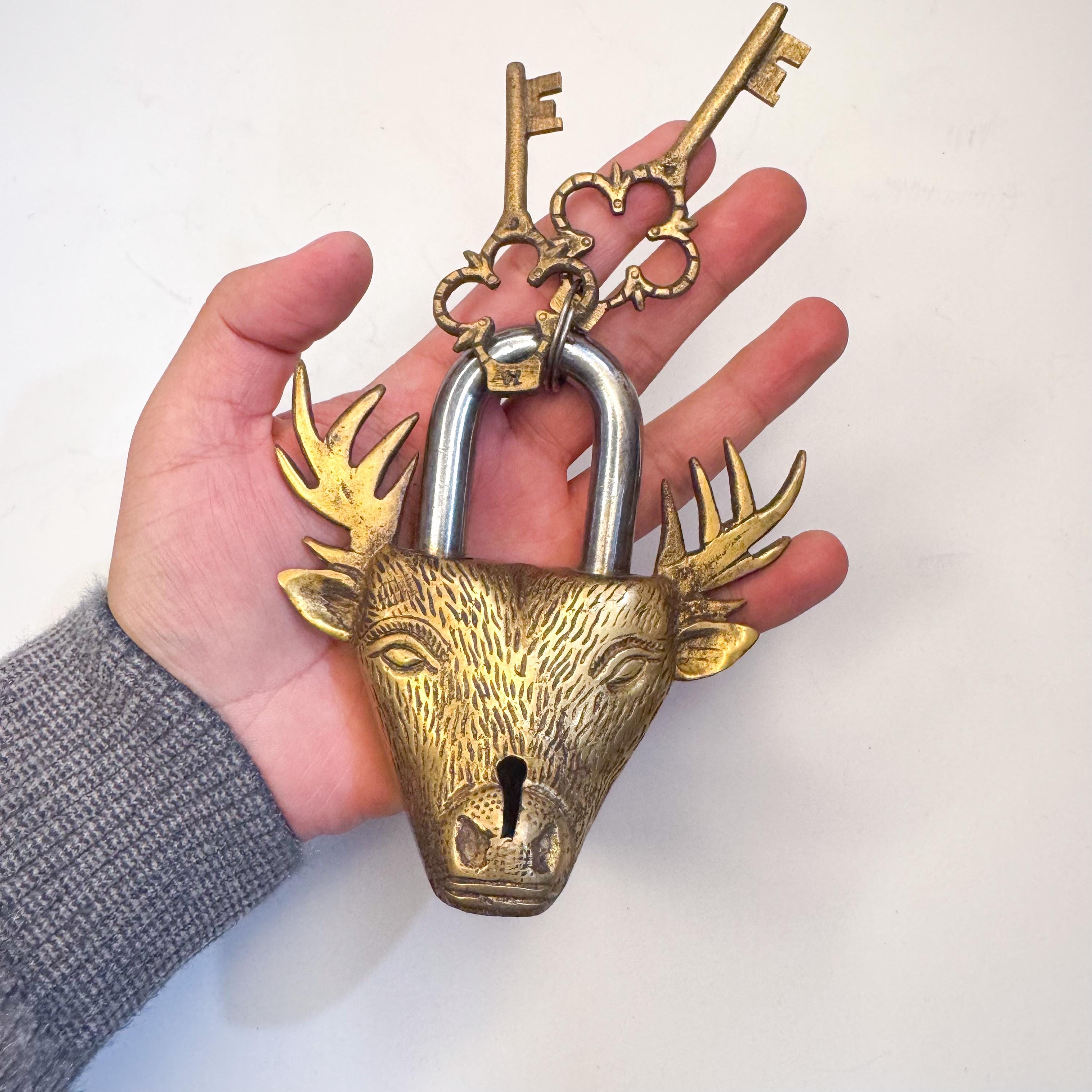 Handmade Brass Padlocks With Vintage Treasure Keys Antique Style ...