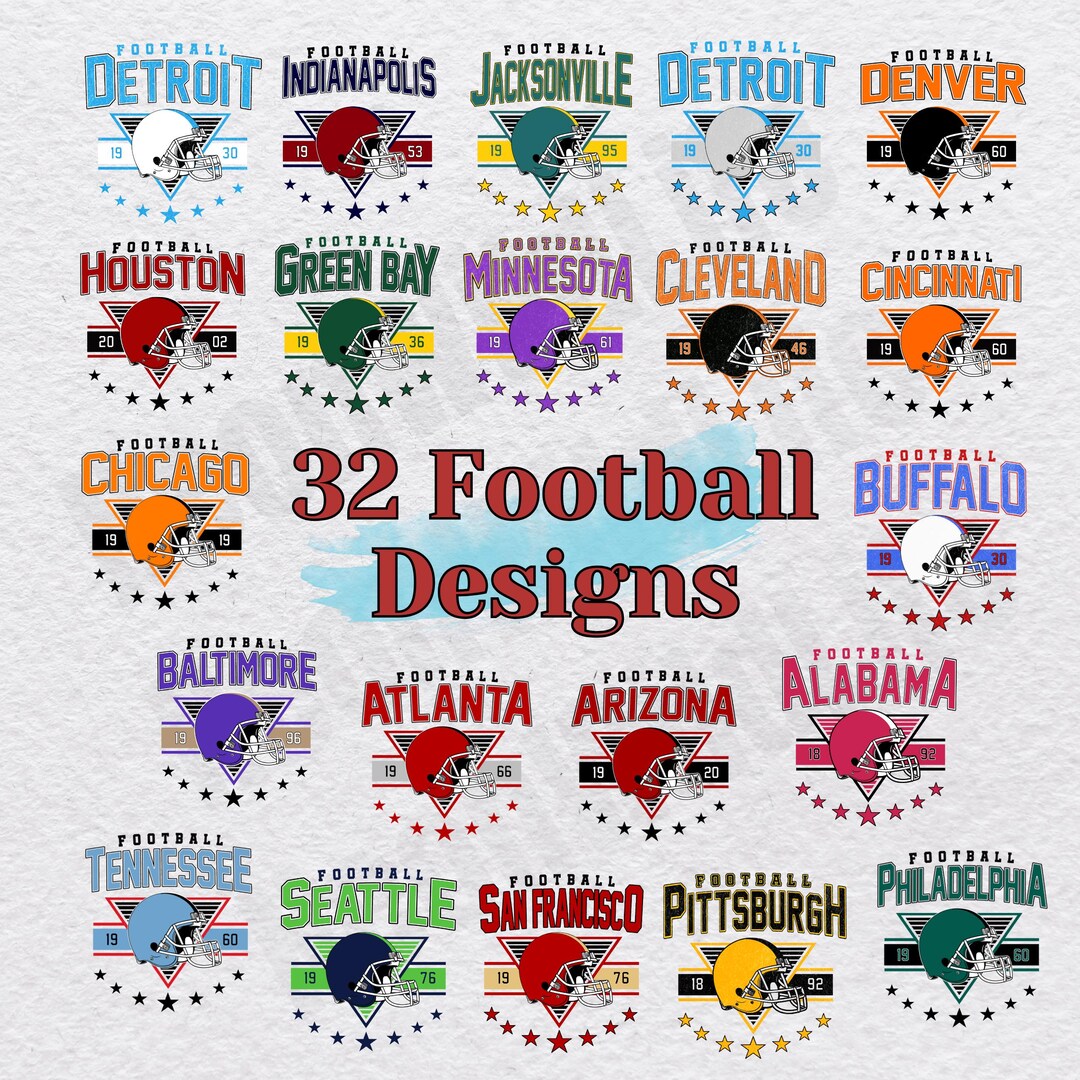 32 Football PNG Bundle | Sports, College Design File | Print on Demand ...