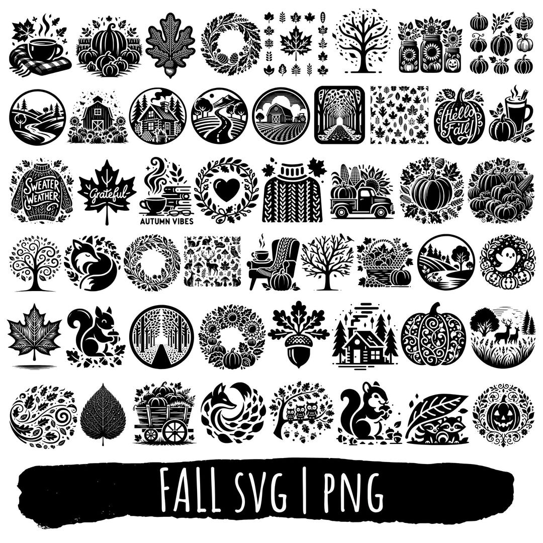 50 Fall SVG | PNG - Etsy