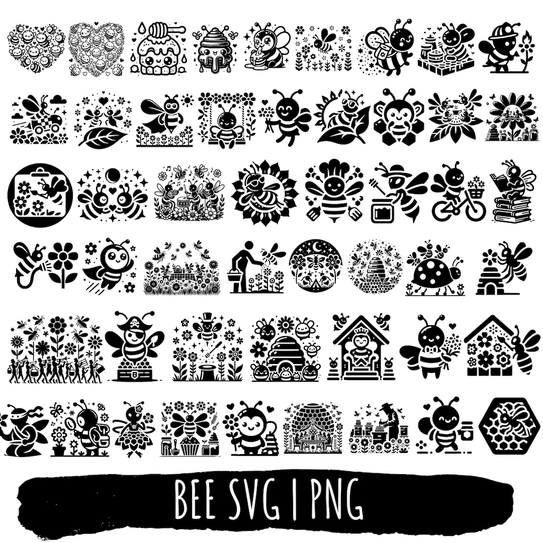 50 Bee SVG | PNG - Etsy