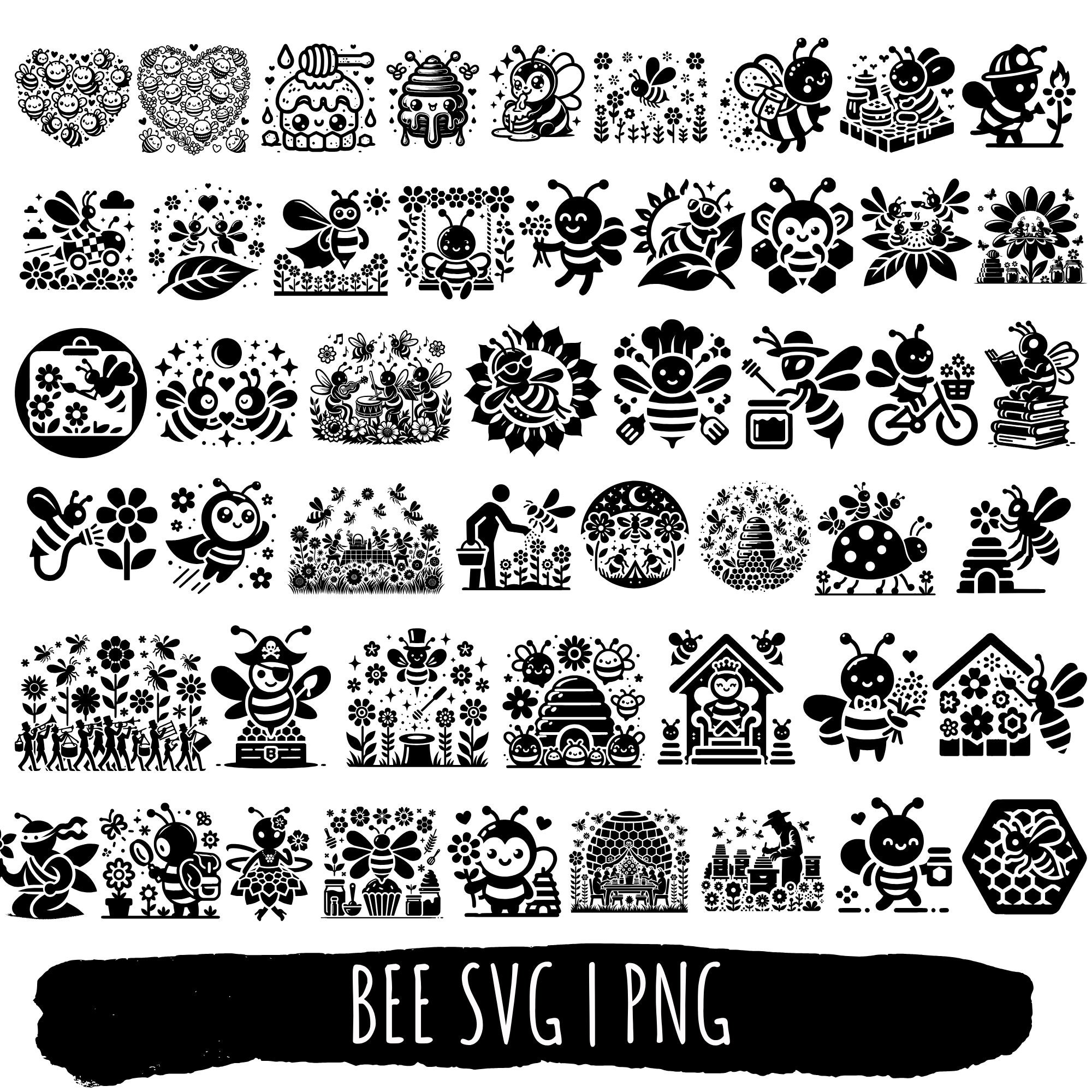 50 Bee SVG | PNG - Etsy
