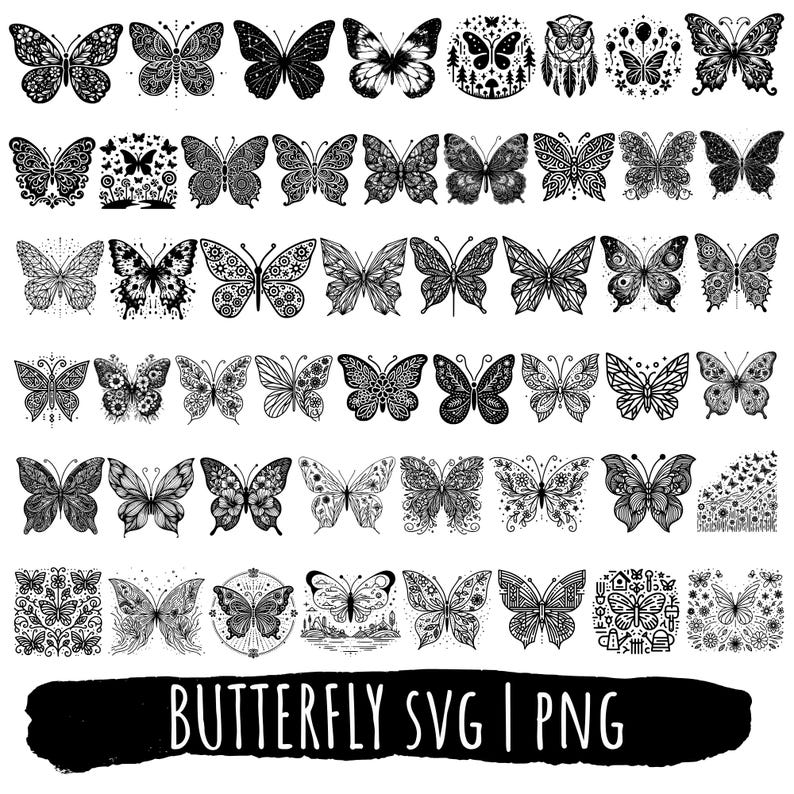 50 Butterfly SVG | PNG - Etsy