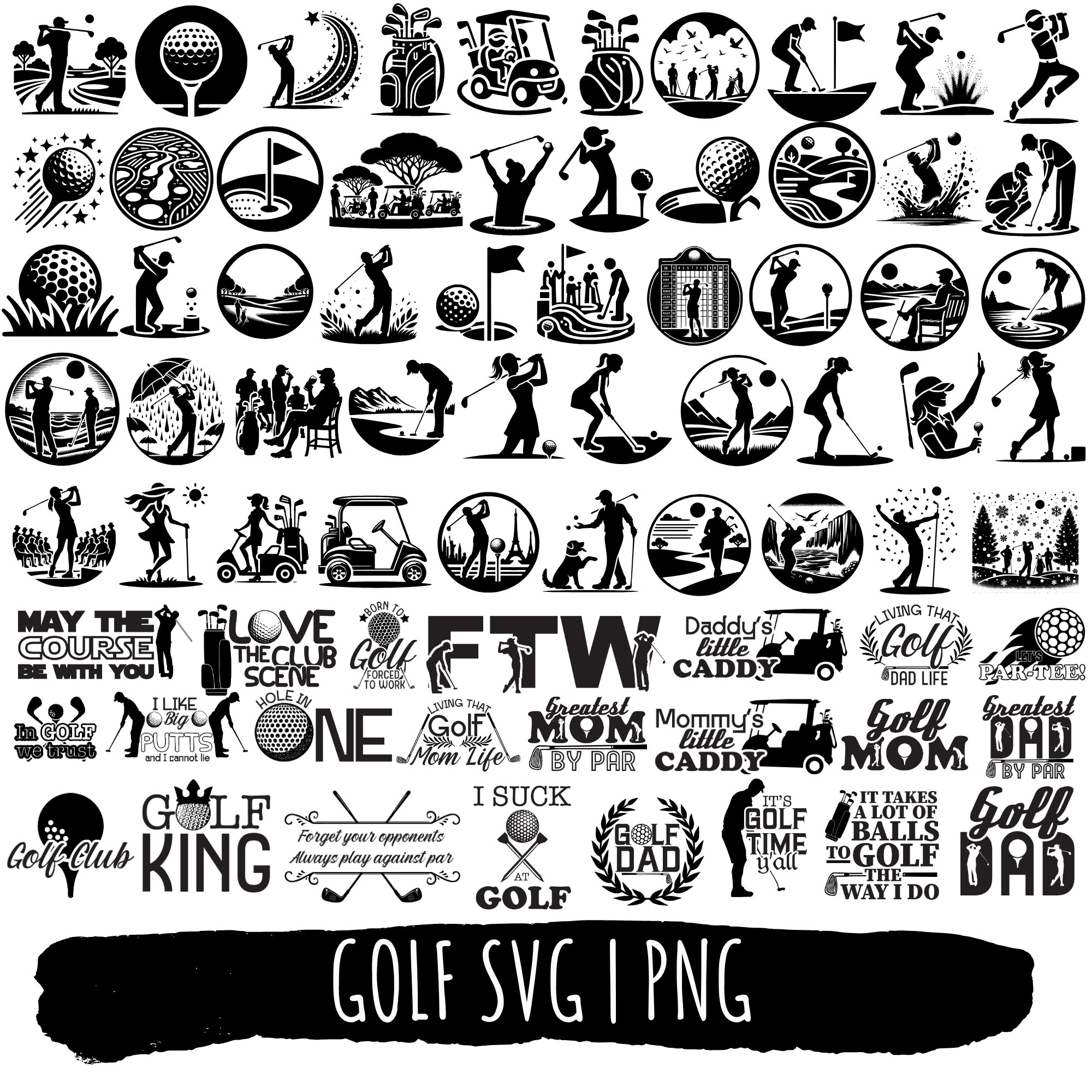 100 Golf SVG | PNG - Etsy