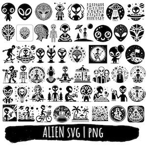 50 Alien SVG | PNG - Etsy