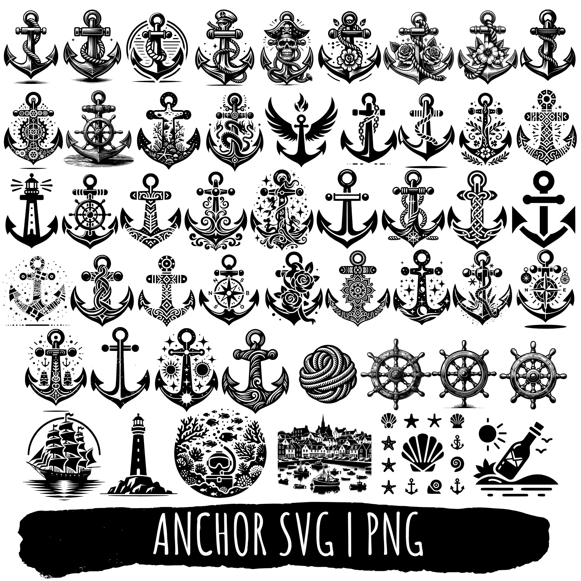 50 Anchor SVG | PNG - Etsy