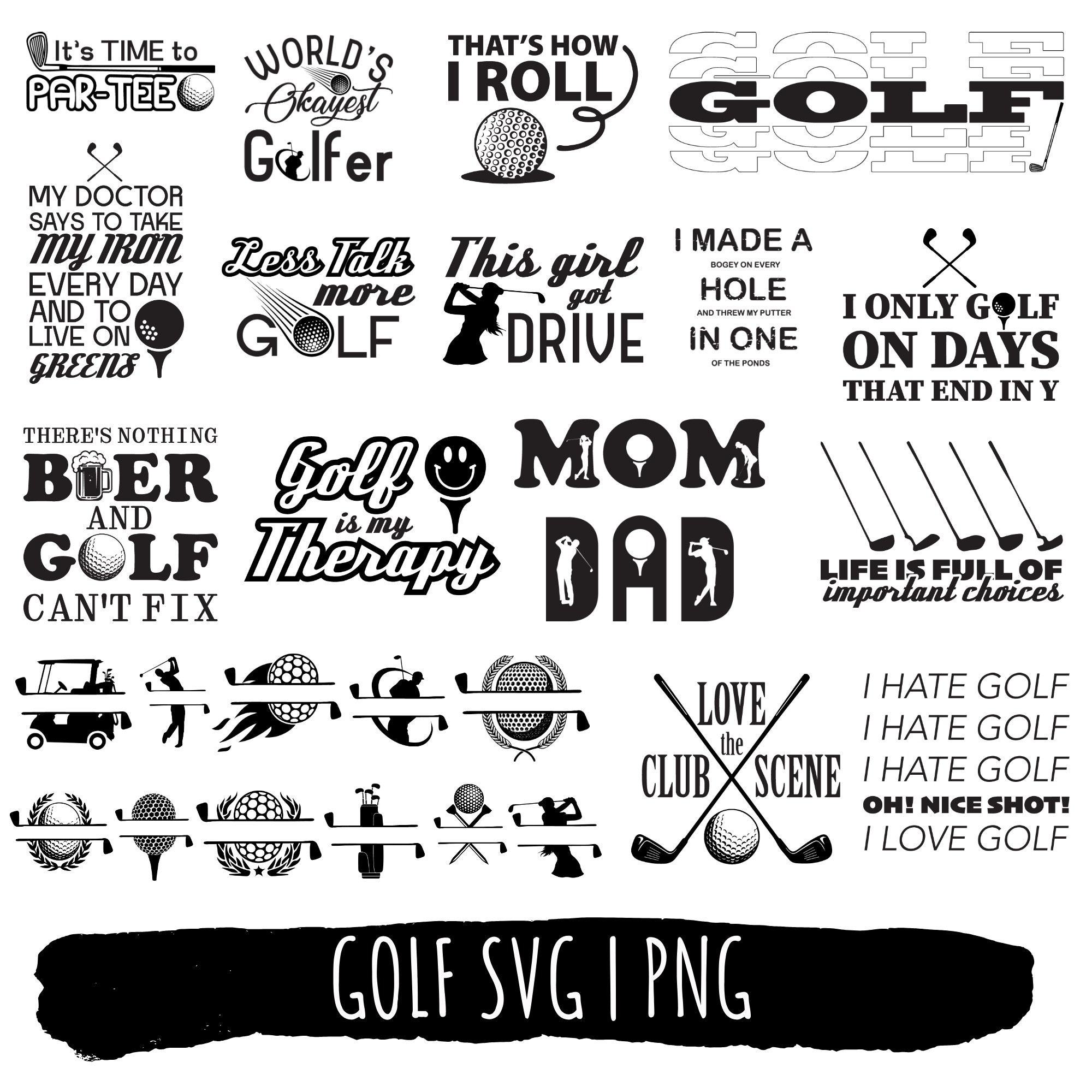 100 Golf SVG | PNG - Etsy