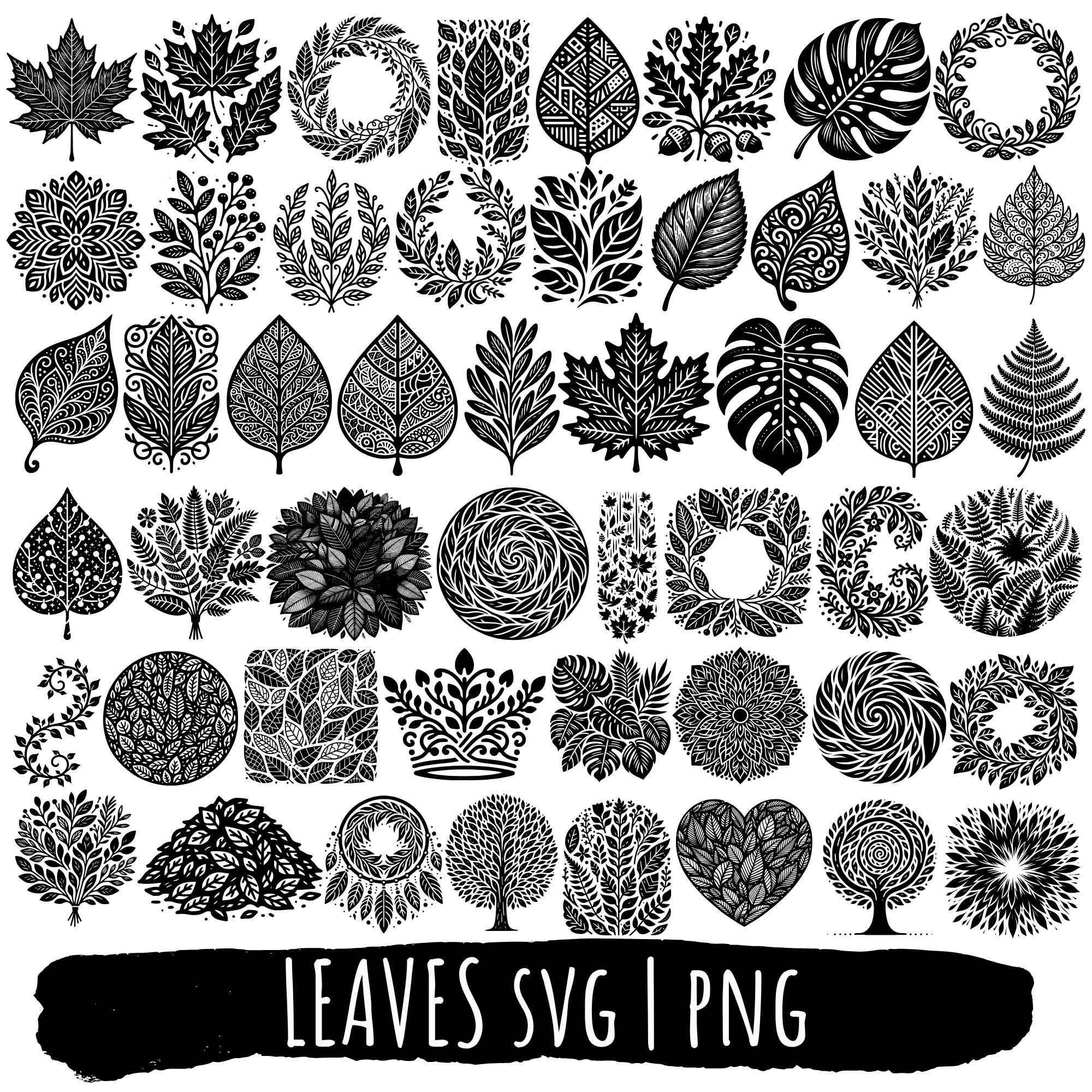 50 Leaves SVG | PNG - Etsy
