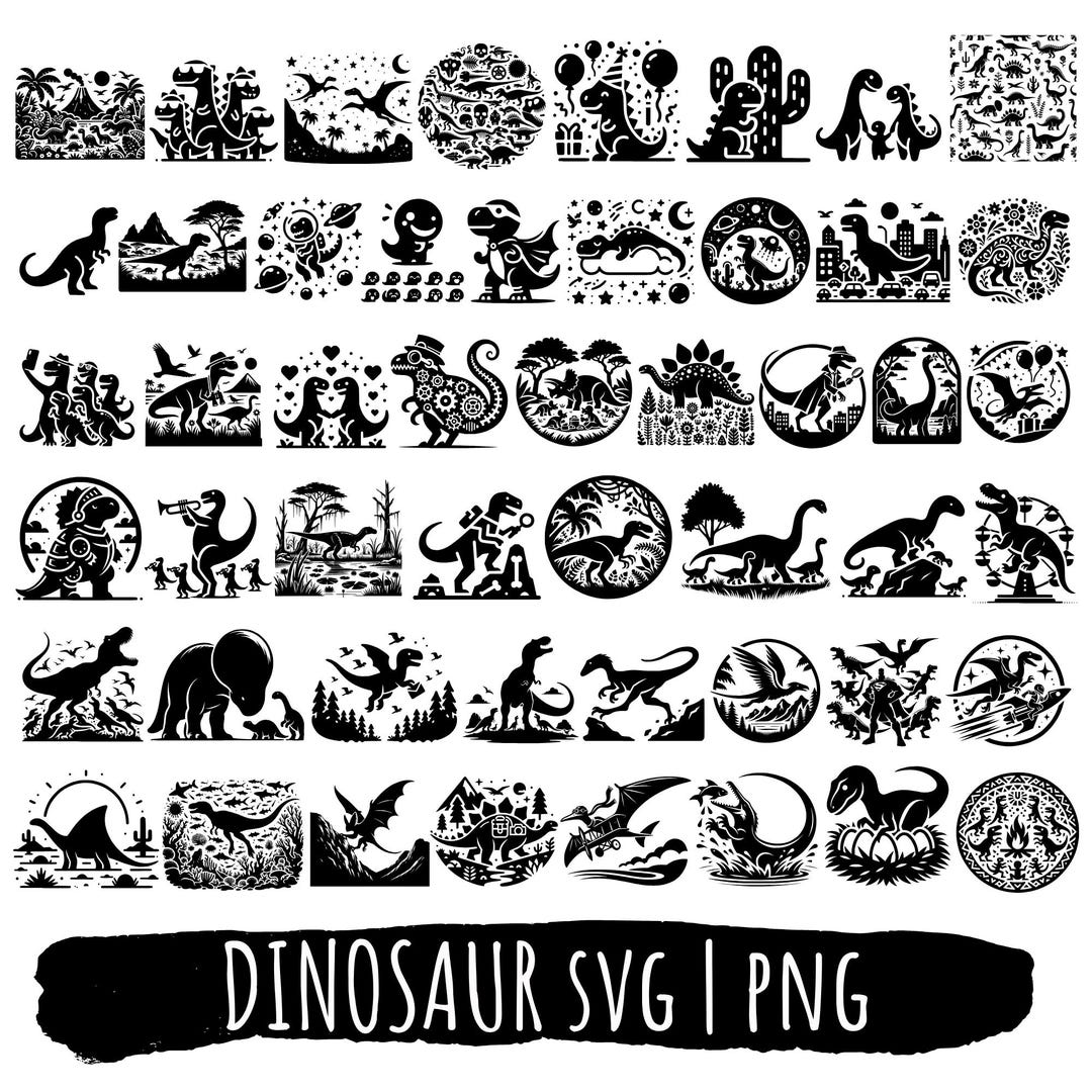 50 Dinosaur SVG | PNG - Etsy