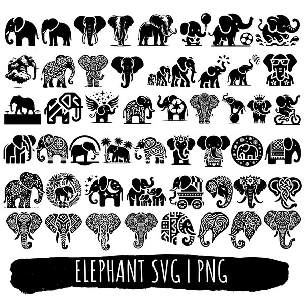 Elephant Svg - Etsy