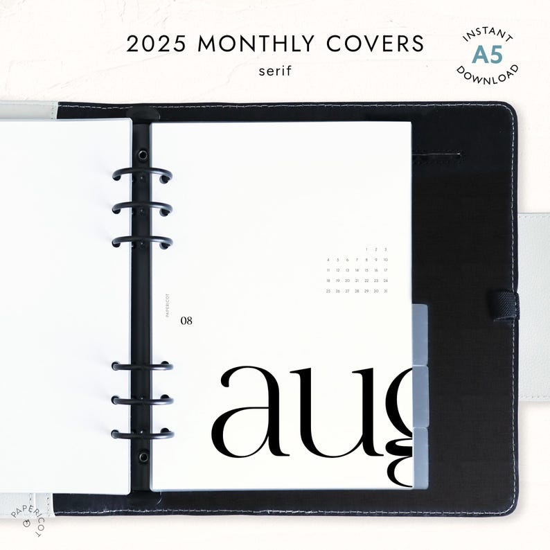 2025 Monthly Calendar Covers: A5 Planner Inserts (PDF) - Etsy Australia