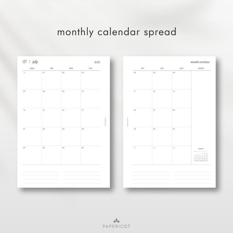 A5 2025-2026 Monthly Planner Insert Bundle: Minimalist Financial Year ...
