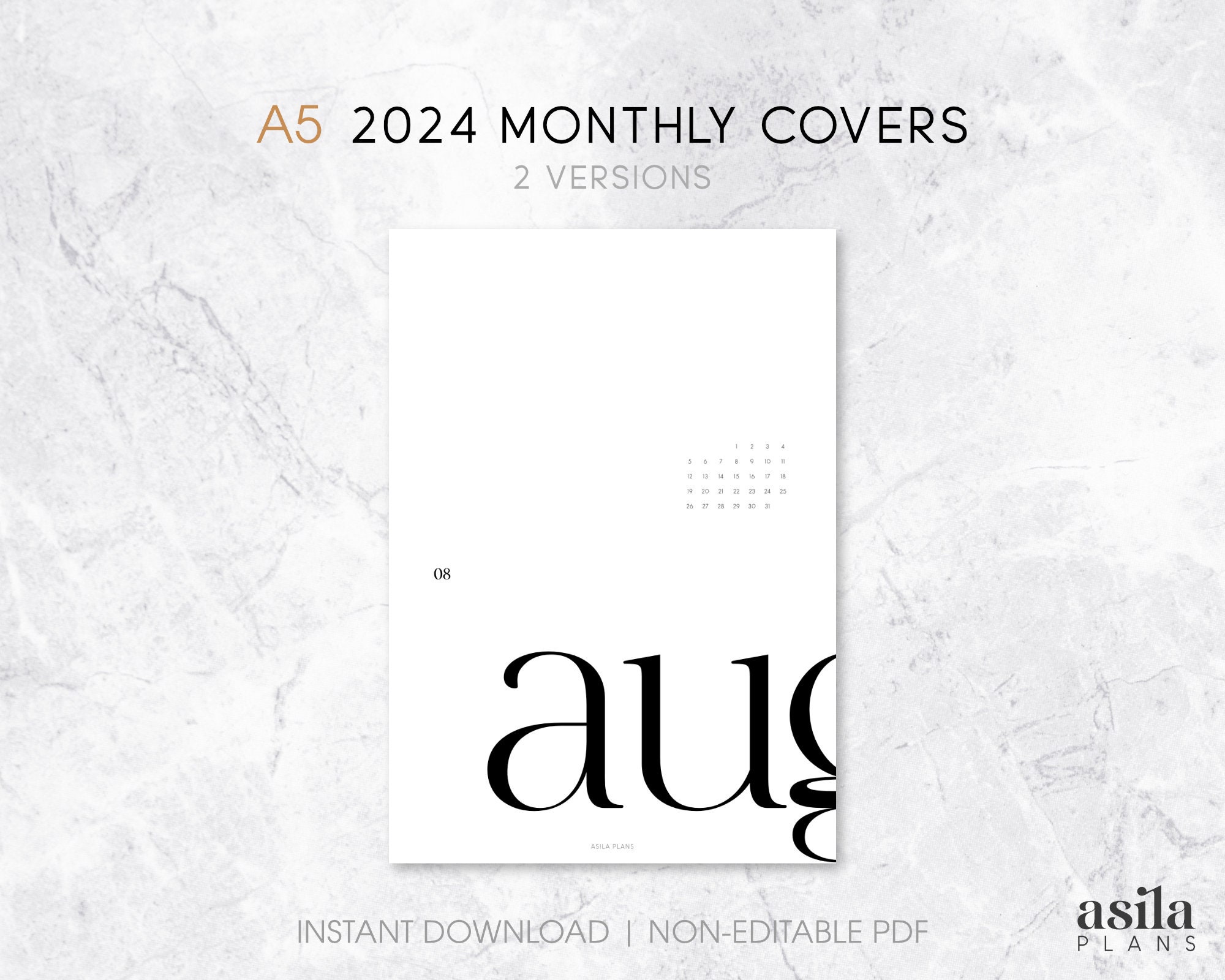 A5 2024 Monthly Planner Calendar Covers Dated Agenda - Etsy