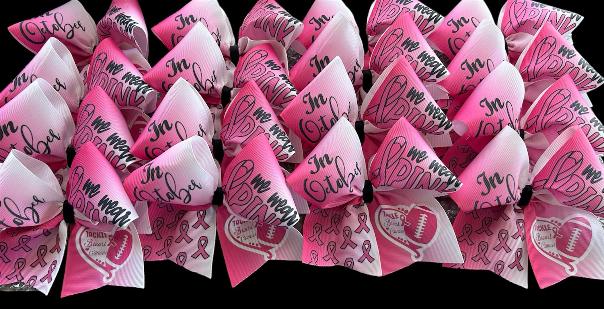 Pink Out Cheer Bows - Etsy