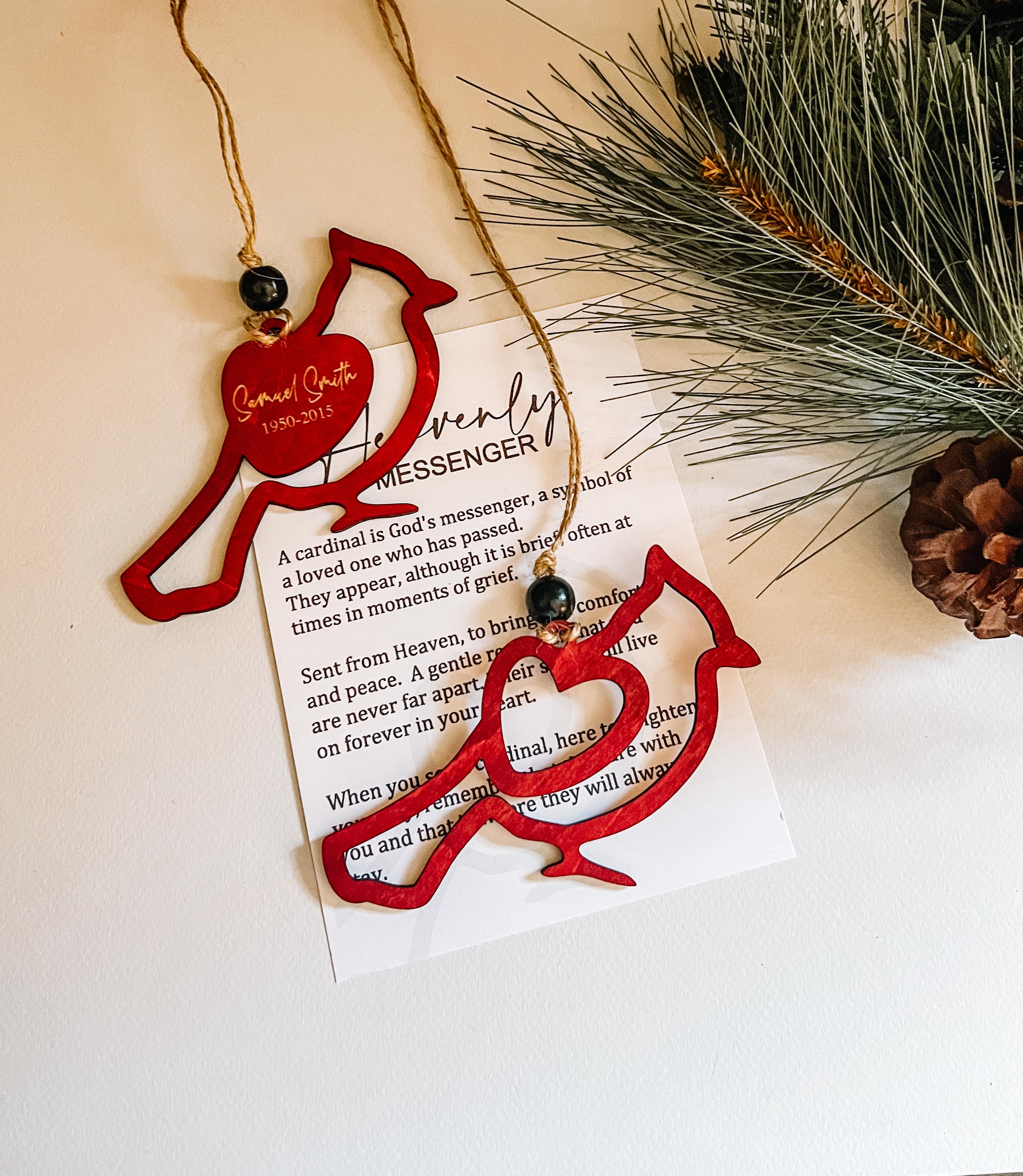 Cardinal Ornament, Heavenly Cardinal Story Ornament, in Loving Memory ...