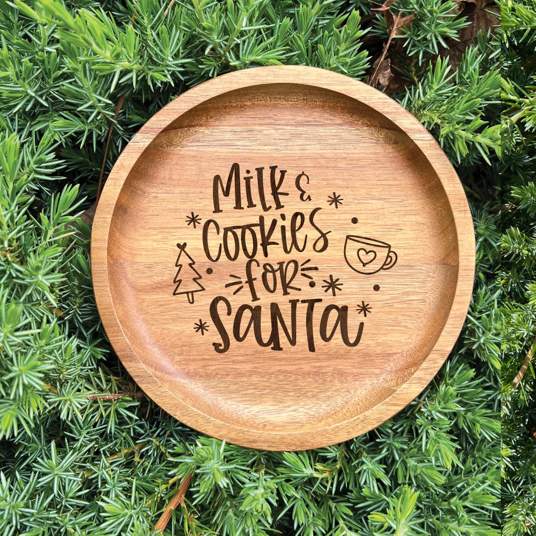 Wooden Milk and Cookies for Santa Tray, Santa Milk and Cookies Tray ...