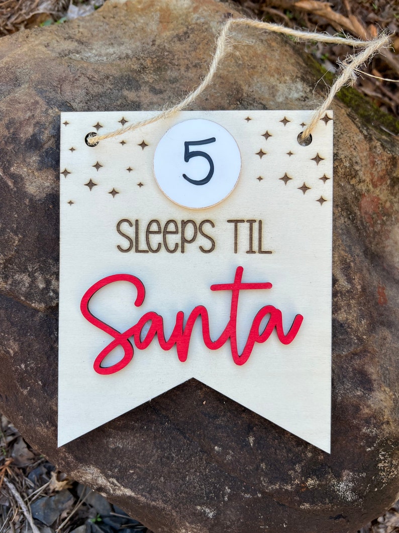Christmas Countdown Sign Dry Erase Sleep's Til Christmas - Etsy