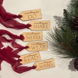 Something You Want Tag, Want Need Wear Read Share Do, Wooden Gift Tags ...
