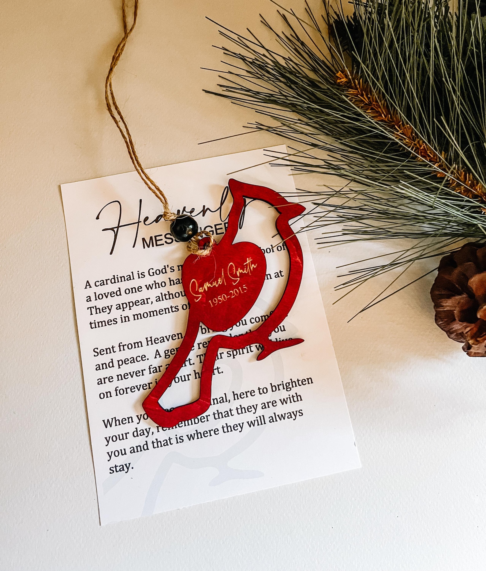 Cardinal Ornament, Heavenly Cardinal Story Ornament, Bereavement Gift ...