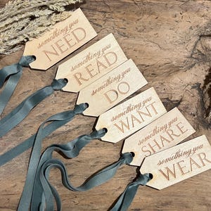Something You Want Tag, Want Need Wear Read Share Do, Wooden Gift Tags ...