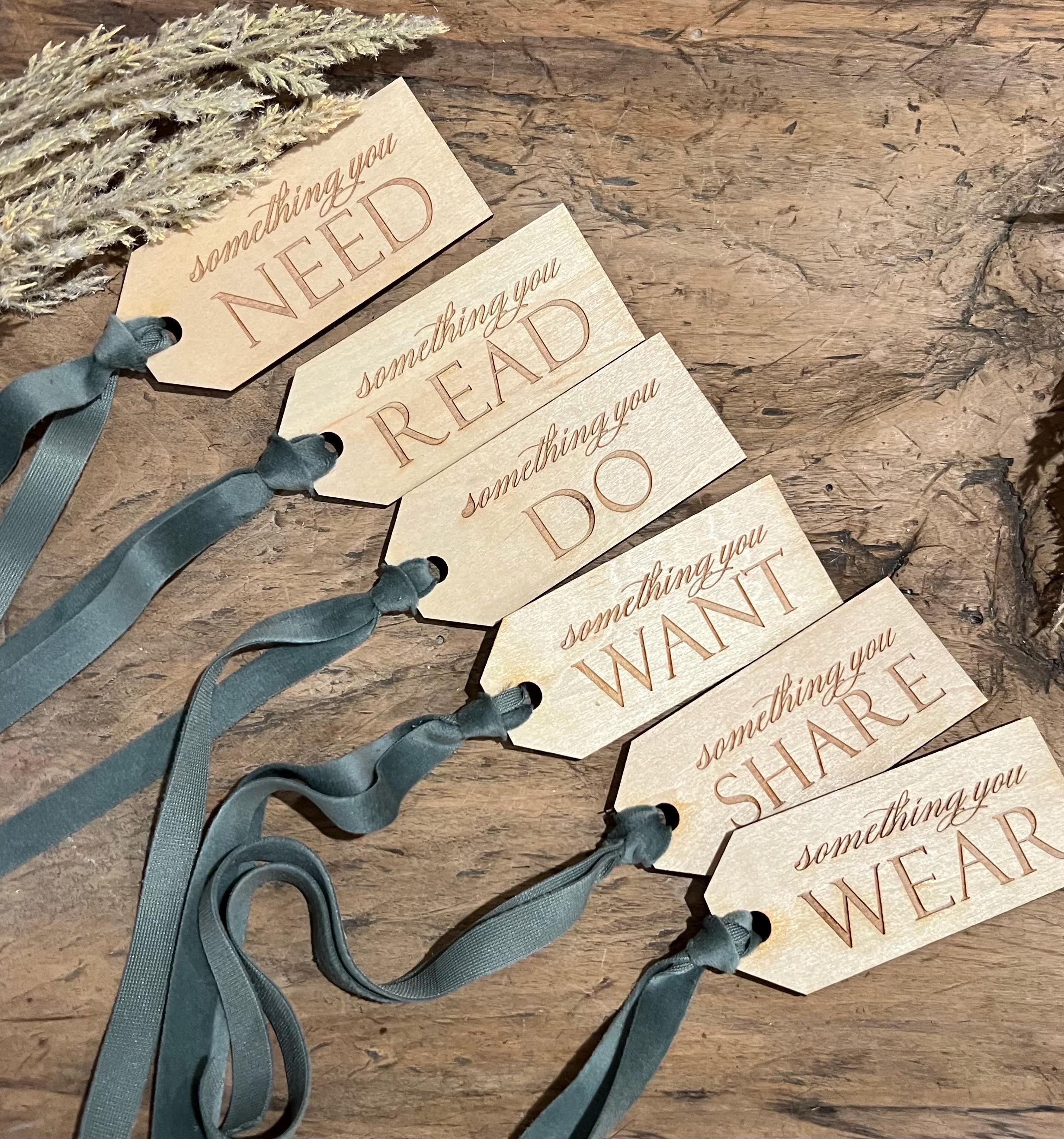 Something You Want Tag, Want Need Wear Read Share Do, Wooden Gift Tags ...