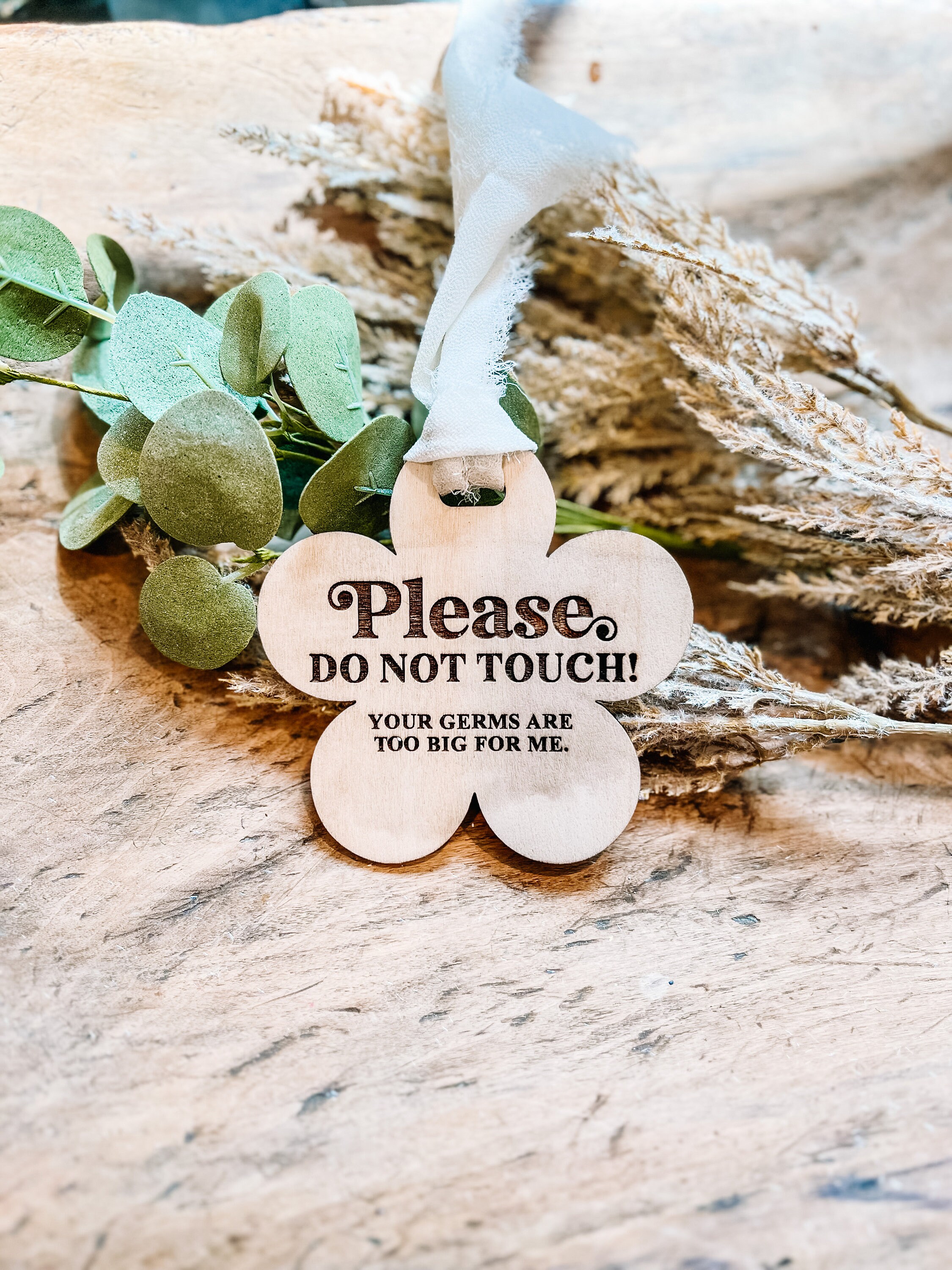Do Not Touch Baby Wooden Car Seat Tag, Arch Don't Kiss Baby, Your Germs ...