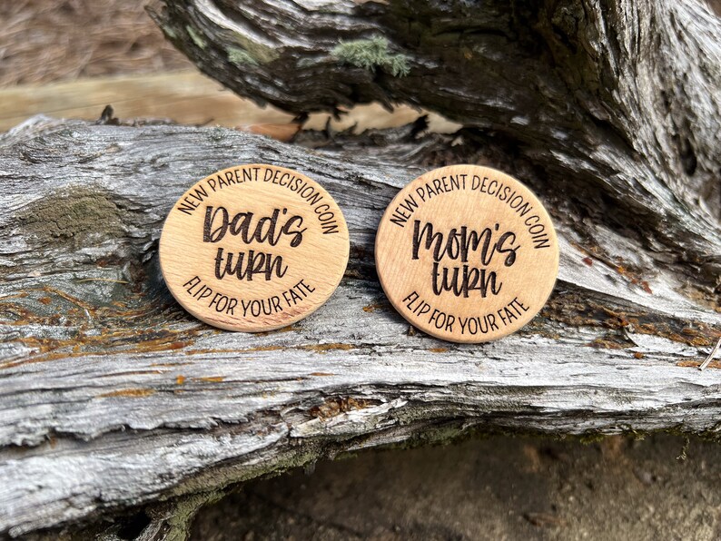 Parents Wood Decision Coin, New Parent Decision Token, Personalized ...