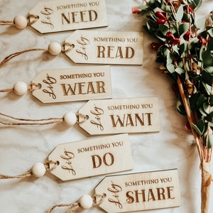 Something You Want Tag, Want Need Wear Read Gift Tags, Wooden Gift Tags ...