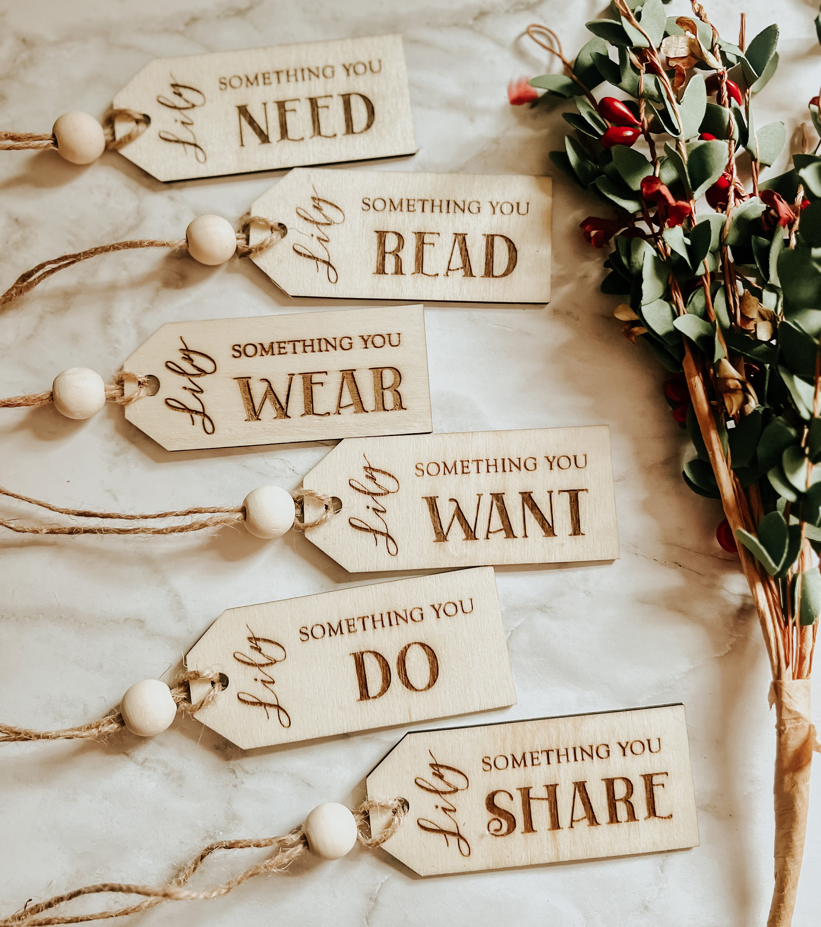 Something You Want Tag, Want Need Wear Read Gift Tags, Wooden Gift Tags ...