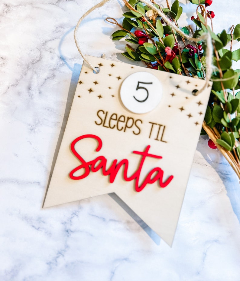 Christmas Countdown Sign Dry Erase Sleep's Til Christmas - Etsy