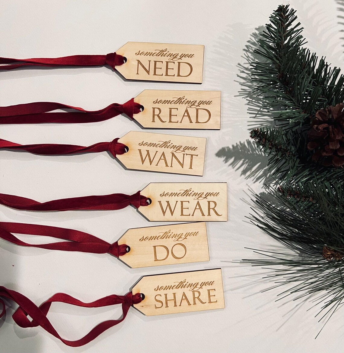 Something You Want Tag, Want Need Wear Read Share Do, Wooden Gift Tags ...