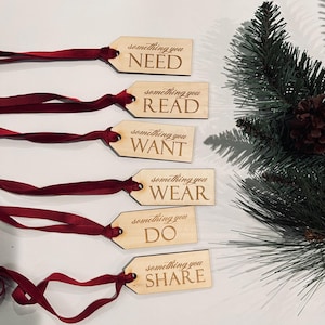 Something You Want Tag, Want Need Wear Read Share Do, Wooden Gift Tags ...