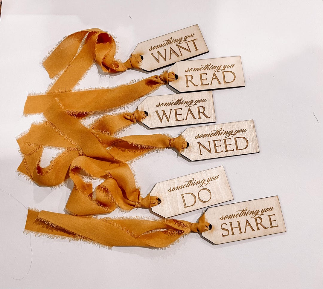 Purposeful Giving Gift Tags, Something You Want Tag, Want Need Wear ...